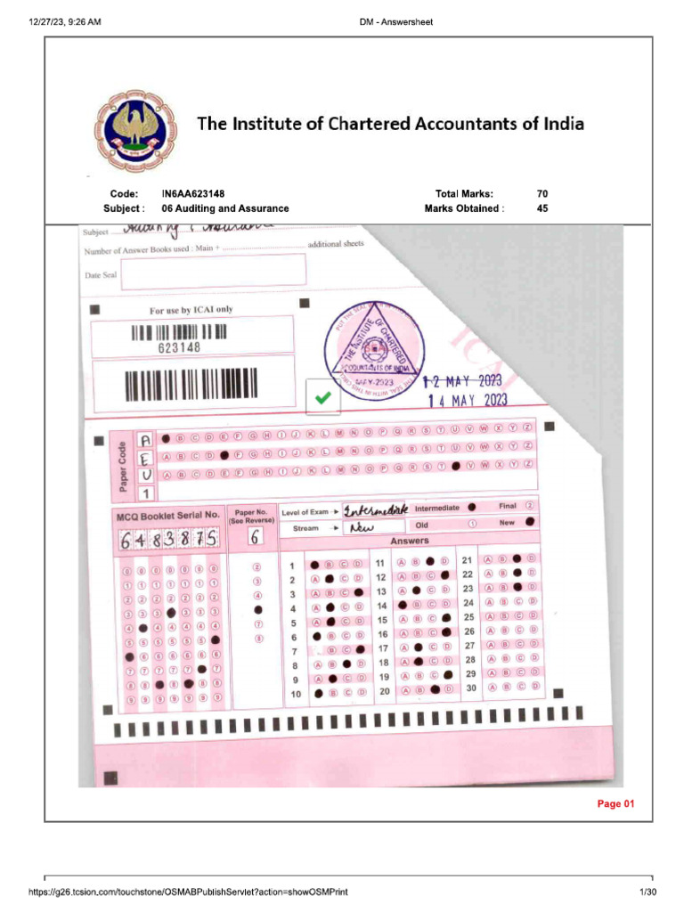 Audit 71 Marks Certified Icai | PDF
