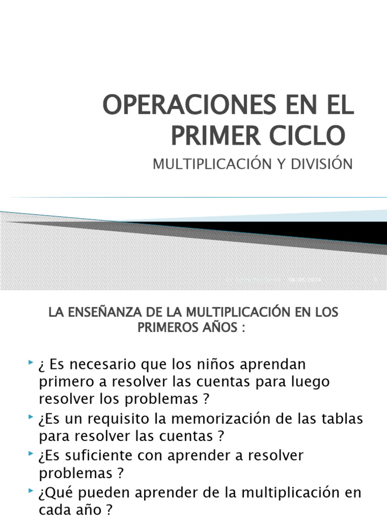 Las Operaciones en El Primer Ciclo | PDF | Multiplicación | Matemáticas