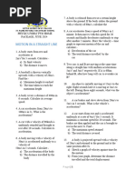 Motion One Dimension-01 (Worksheet) | PDF | Acceleration | Velocity