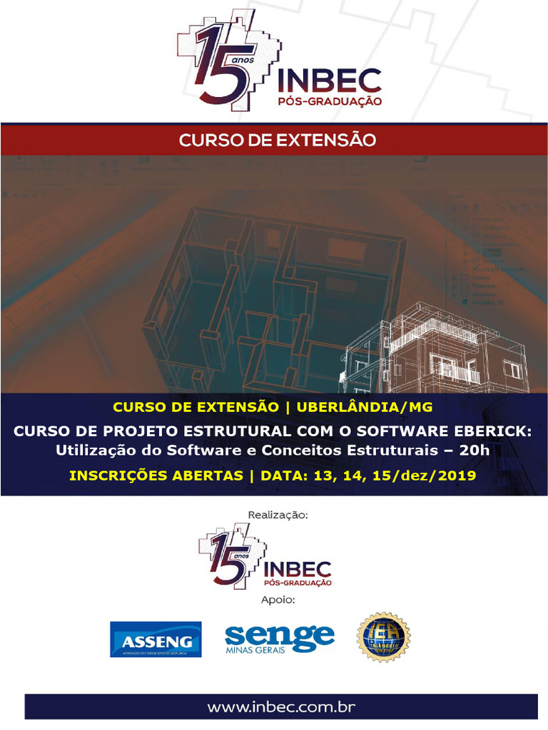 CURSO DE PROJETO ESTRUTURAL COM O SOFTWARE EBERICK - 20h - INBEC UBERLÂN.. | PDF | Viga | Engenharia
