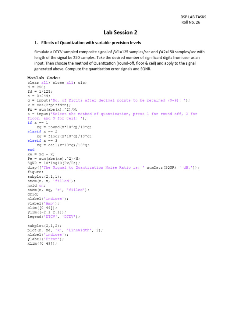 Quantization on matlab | Download Free PDF | Sampling (Signal Processing) | Applied Mathematics