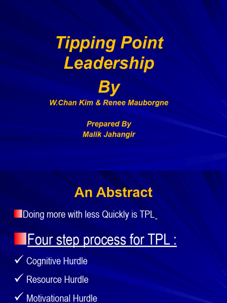Tipping Point Leadership. | PDF | Motivation | Motivational