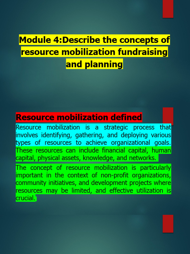 GENDER RESOURCE MOBILIZATION MODULES 4 & 5 | PDF | Fundraising | Sustainability