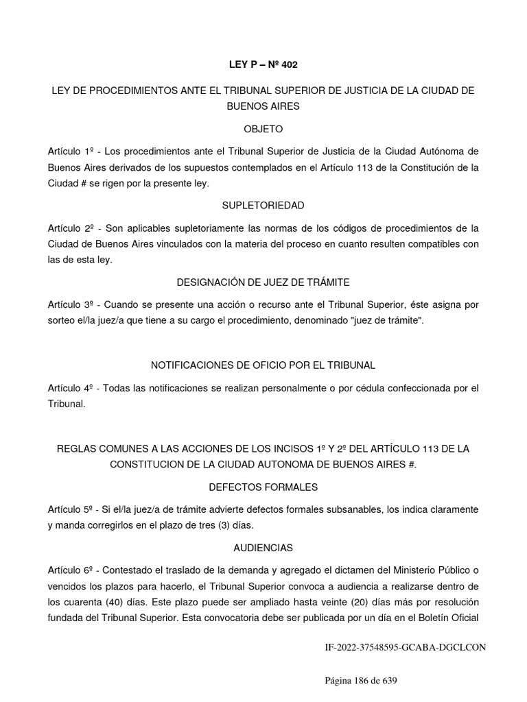 ley 402 | PDF | Judicaturas | Demanda judicial