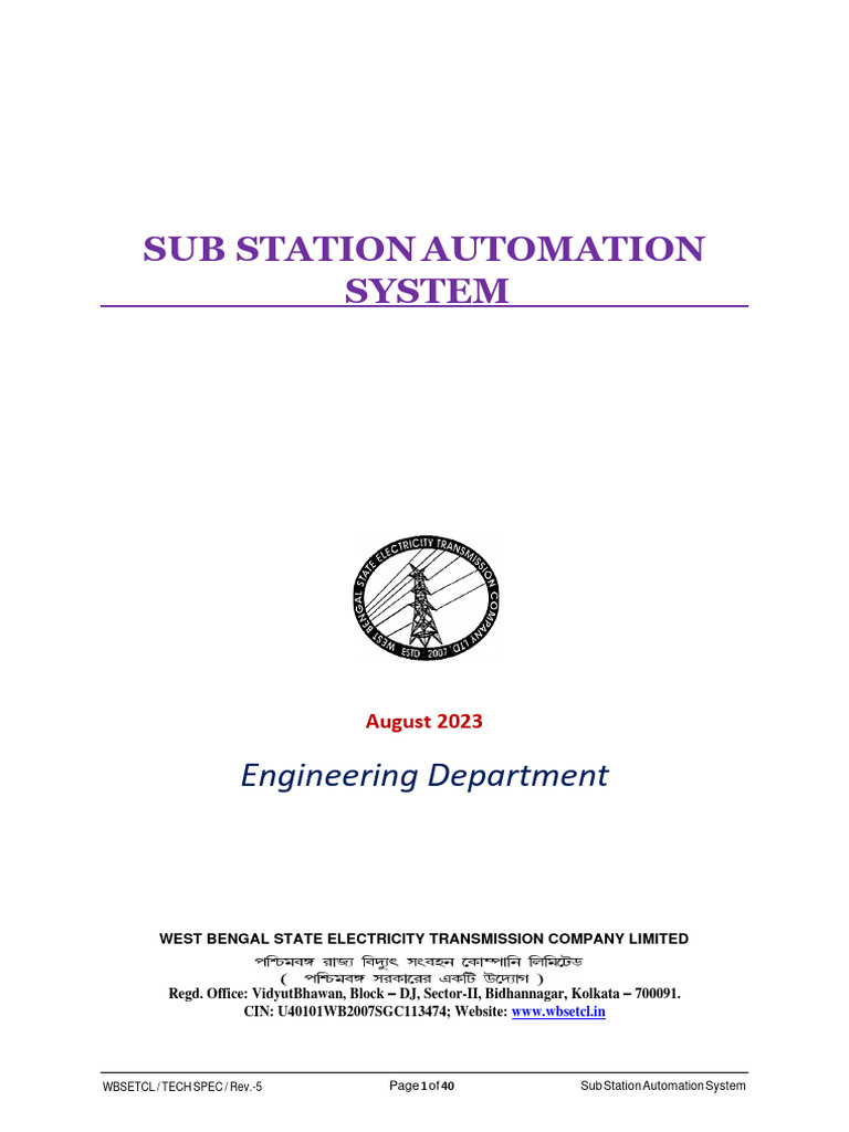 Substation Automation System - Rev 5 | PDF | Electrical Substation | Computer Data Storage