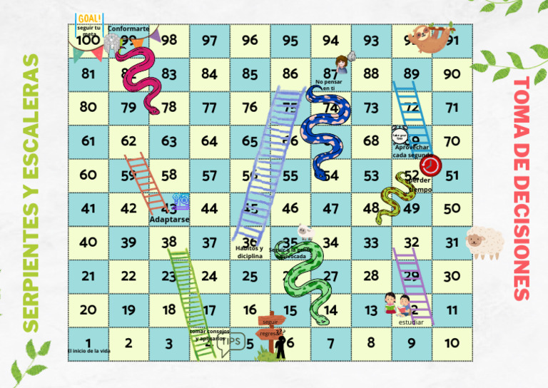 Snakes and Ladders Board Game A4 | PDF