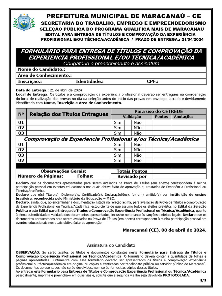 Prova de Títulos | PDF