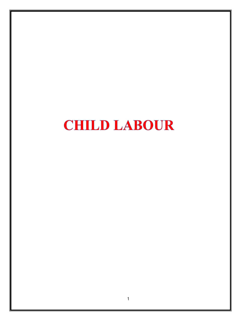 Child Labour | PDF | Child Labour | International Labour Organization
