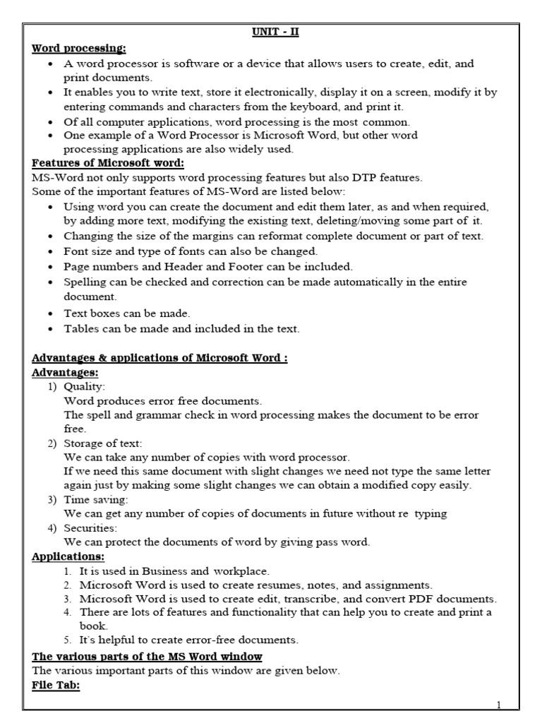Unit2 Word 2022 | PDF | Microsoft Word | Word Processor