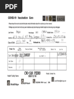 COVID-19 Vaccination Record Card | PDF | Pediatrics | Public Health