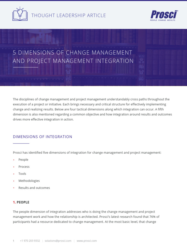 5D Inegrating Change With PM | PDF | Change Management | Project Management