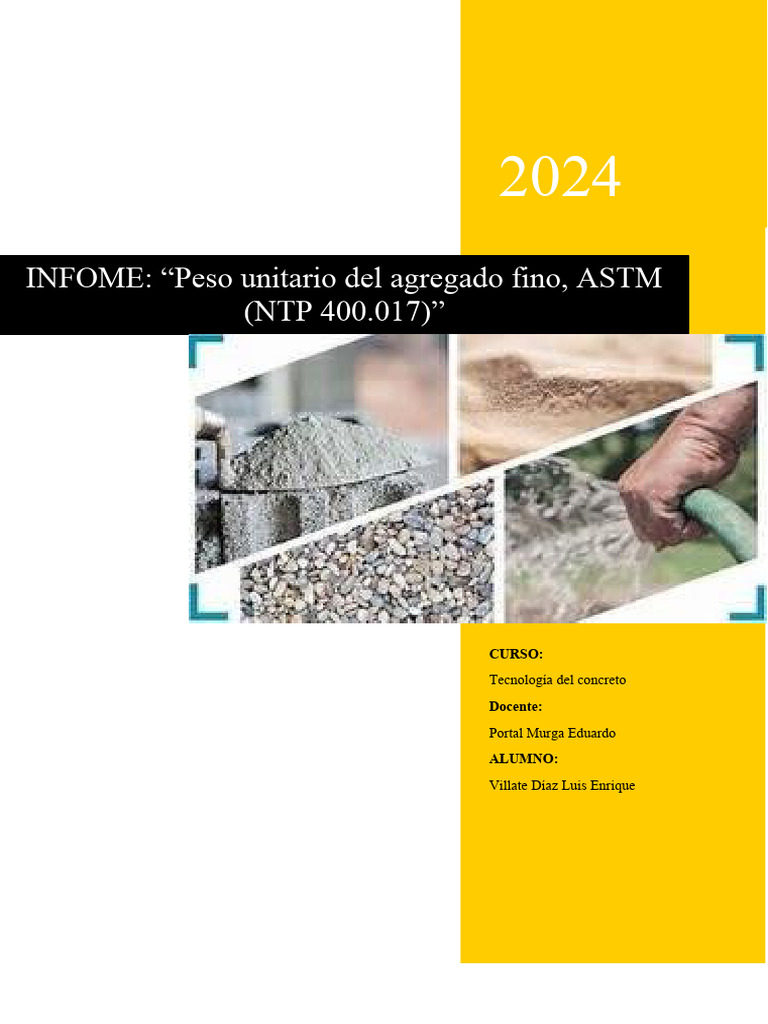 INFORME de Tecnologia de Concreto | PDF | Hormigón