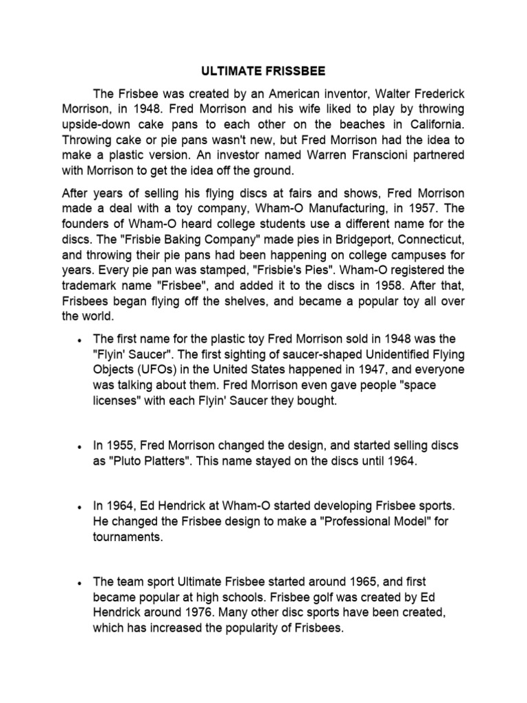 Ultimate Frissbee Final | PDF | Sports | Team Sports