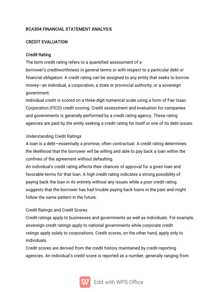 Understanding Credit Ratings and Scores | PDF | Credit Rating | Finance ...