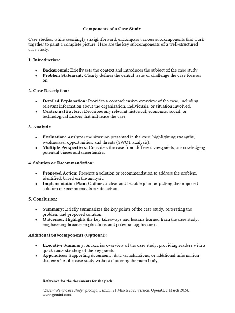 Components of Case Study | PDF | Business