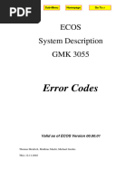Eks5 Crane Error Codes List | PDF | Sensor | Engineering Tolerance