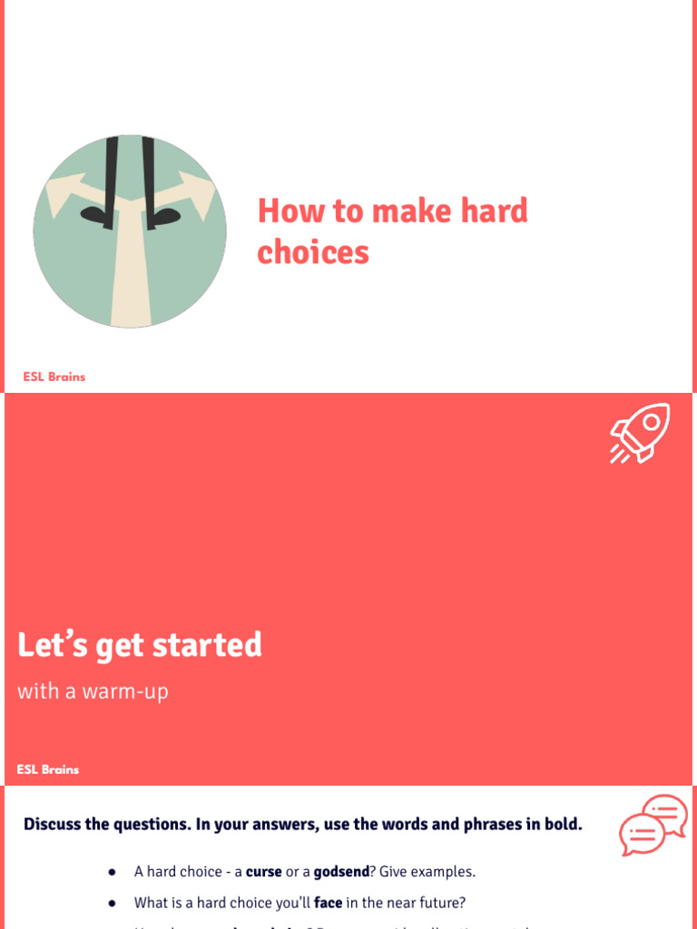 ESL Brains - How to make hard choices | PDF | Human Communication ...
