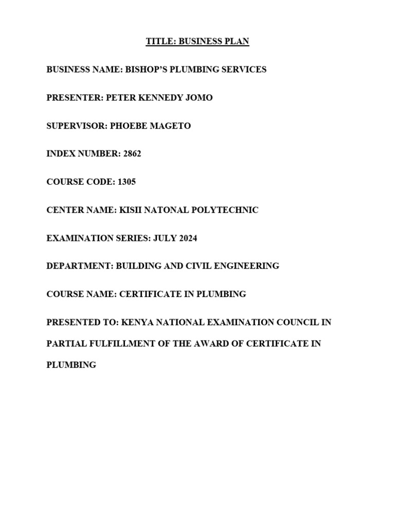 Aggrey Mongare Business Plan | PDF | Business | Pricing