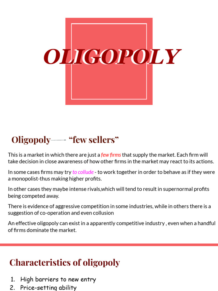 OLIGOPOLY | PDF | Oligopoly | Financial Markets