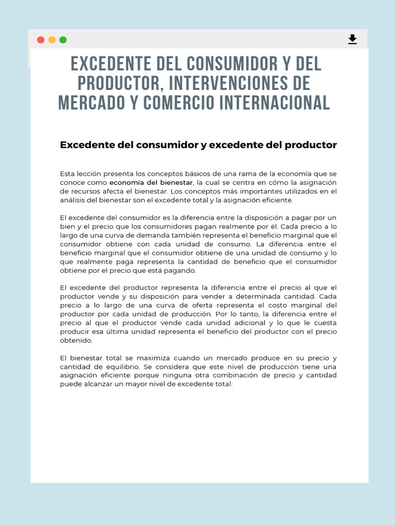 Exedentes | PDF | Excedente económico | Precios