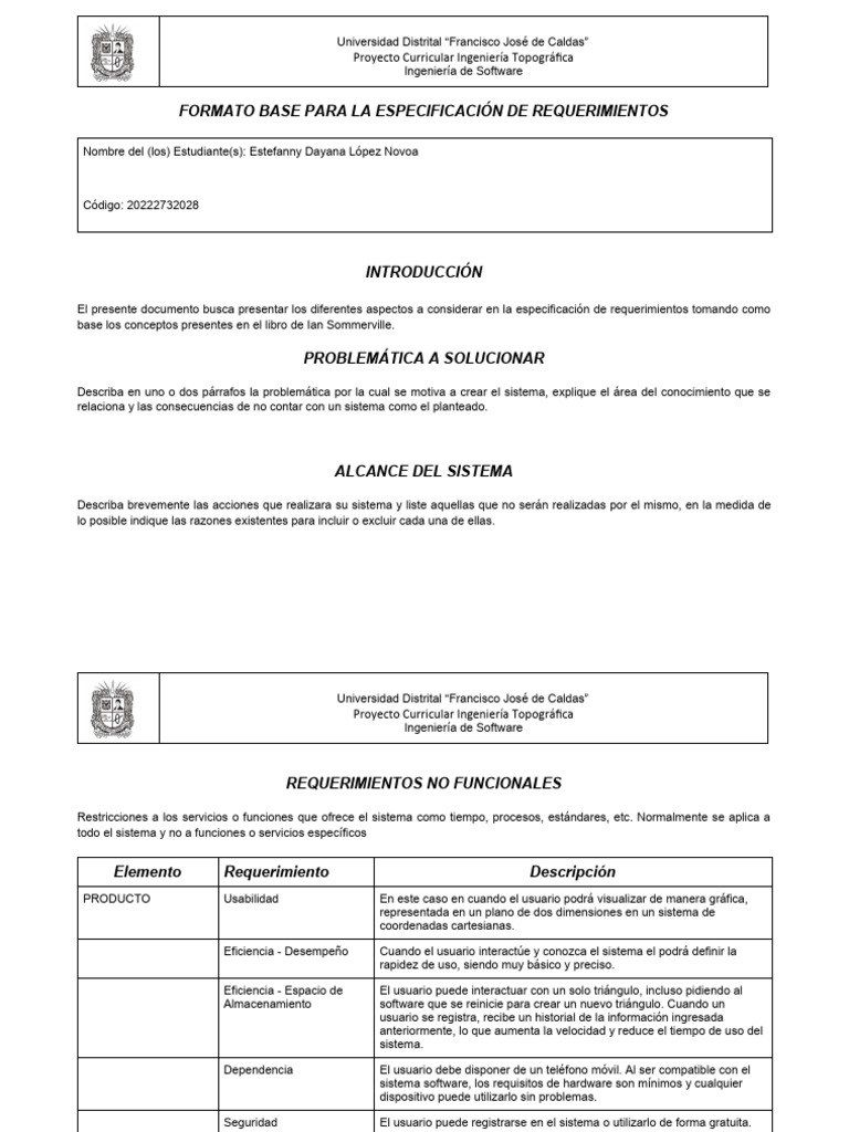 Formato Especificacion de Requerimientos (1) | PDF | Software ... Formato Especificacion de Requerimientos (1) | PDF | Software ...