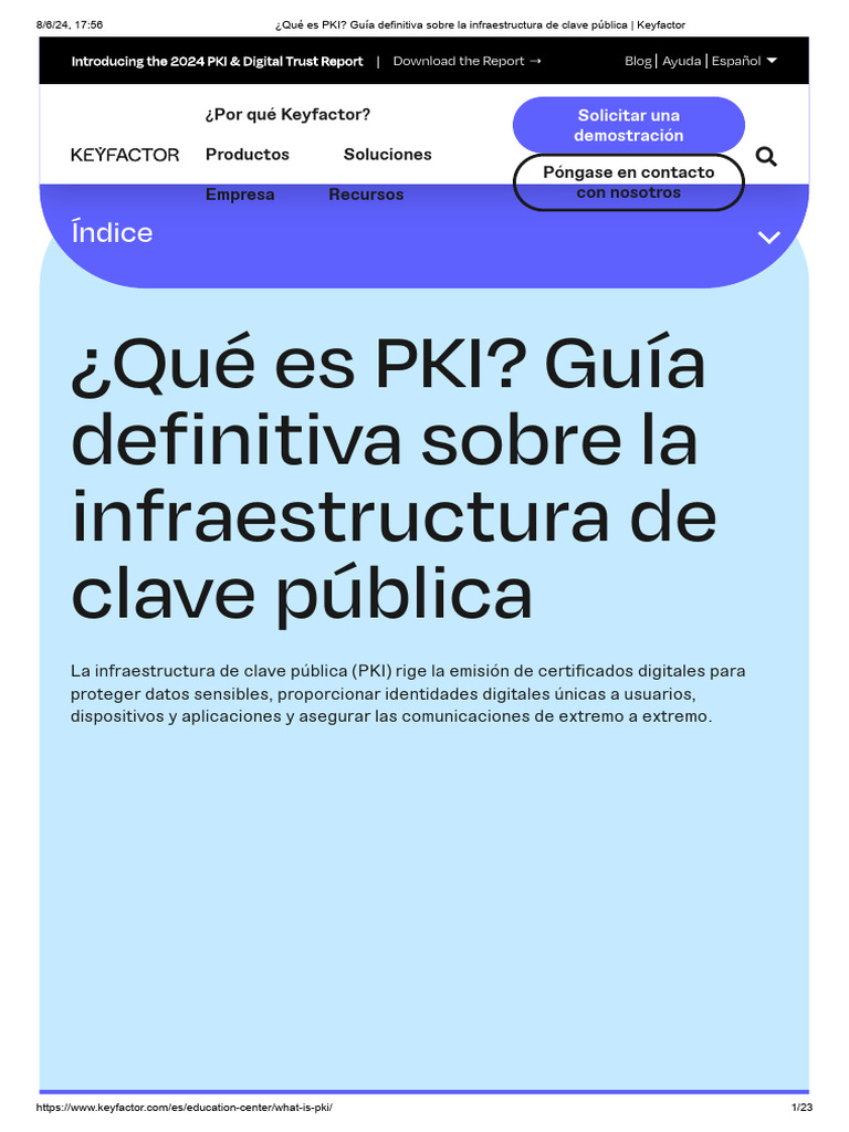 ¿Qué Es PKI - Guía Definitiva Sobre La Infraestructura de Clave Pública - Keyfactor | PDF ...