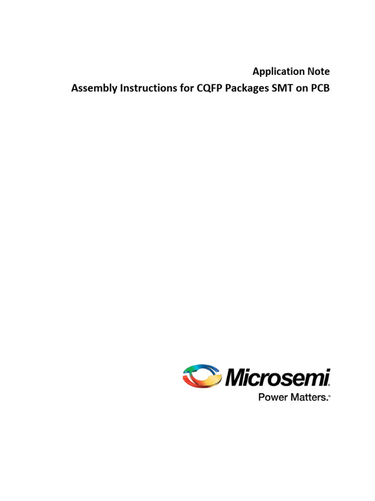 Microsemi Assembly Instructions For CQFP Packages SMT On PCB ...