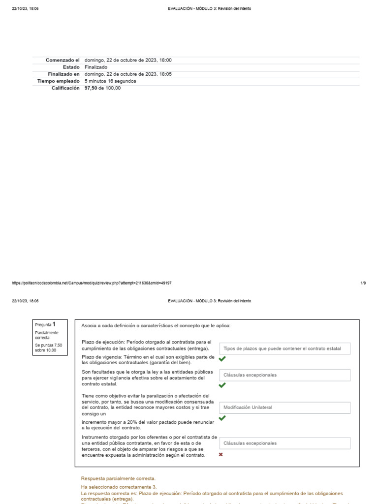 EVALUACIÓN - MÓDULO 3_ Revisión del intento | Descargar gratis PDF | Póliza de seguros | Derecho ...