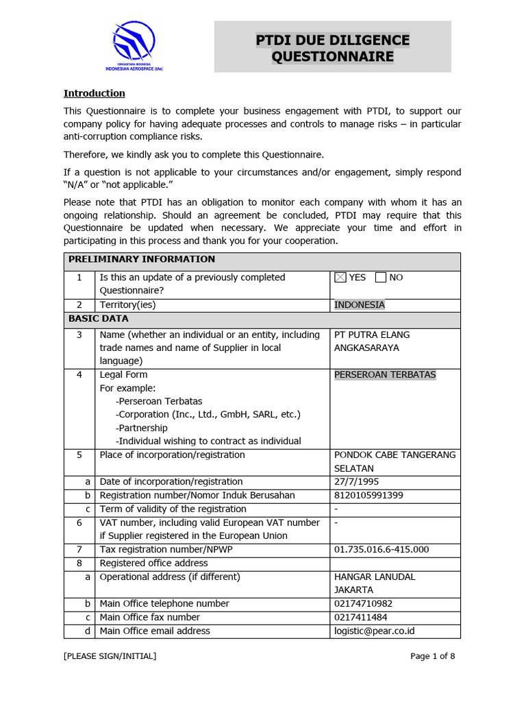 Due Diligence Rev 0 | Download Free PDF | Employment | Due Diligence Due Diligence Rev 0 | Download Free PDF | Employment | Due Diligence