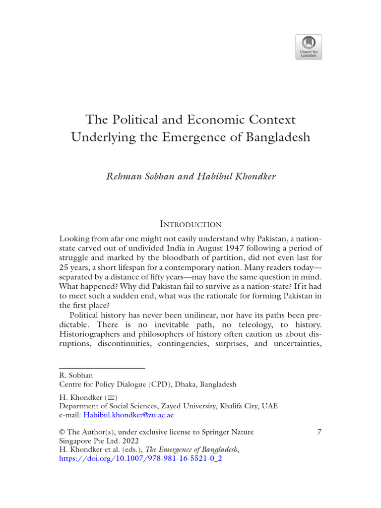 The Political and Economic Context | PDF | Pakistan | Bangladesh