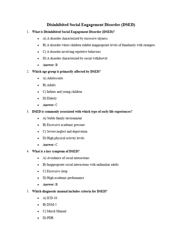 Understanding Disinhibited Social Engagement Disorder | PDF | Clinical ...