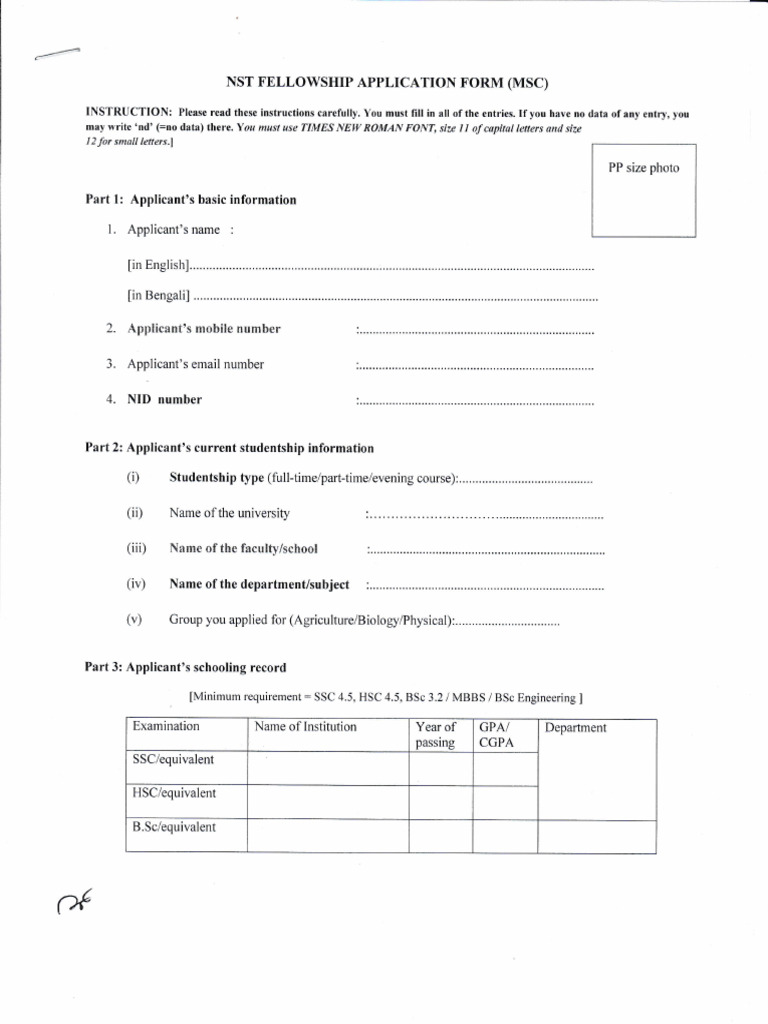 NST form MSc | PDF | Academic Degree | Vocational Education