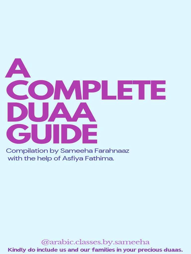 A Complete Duaa Guide - Sf&af | PDF | Muhammad | Religious Belief And ...