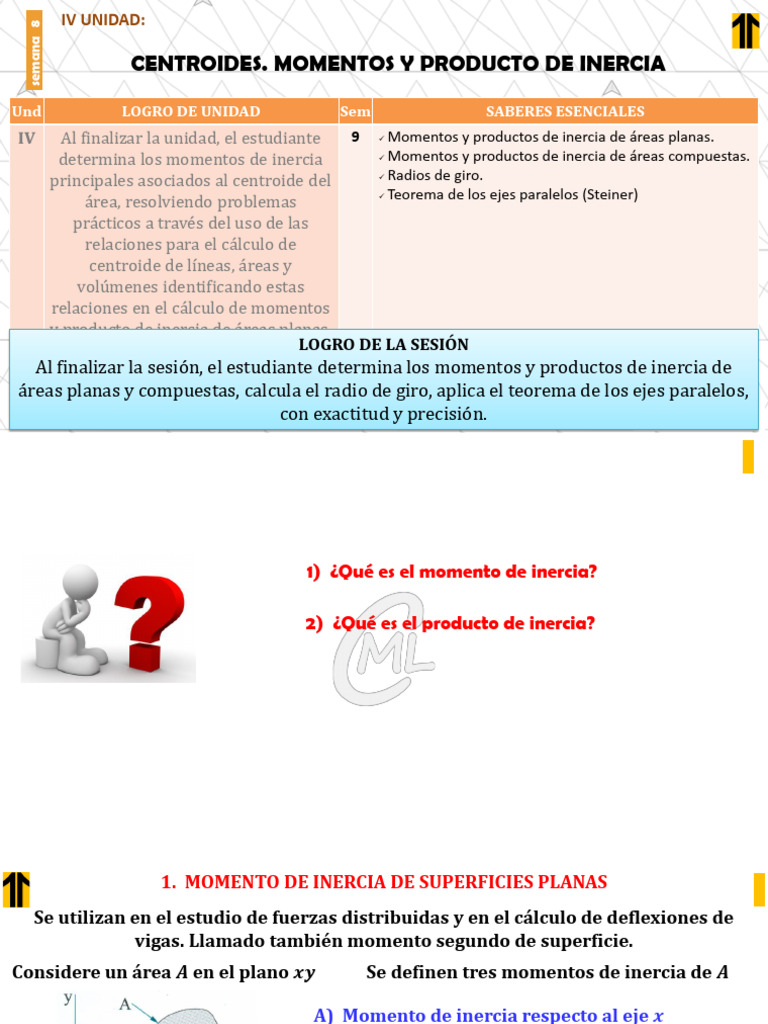 09 Momento y Productos de Inercia | Descargar gratis PDF | Viga (Estructura) | Mecánica