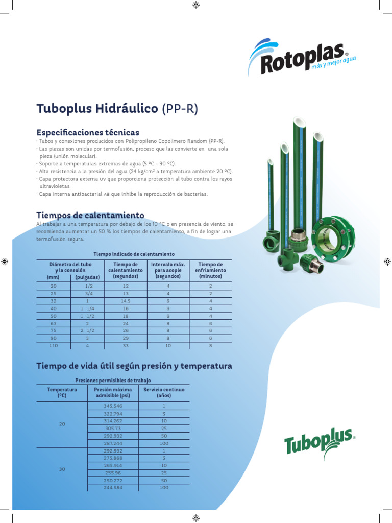 Final Ficha Tecnica Tuboplus Impresioon | PDF | Agua | Materiales