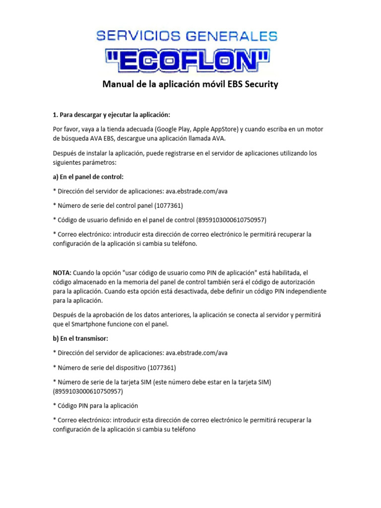 Manual de La Aplicación Móvil EBS Security | PDF | Software de la aplicacion | Smartphone