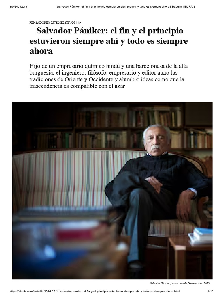 Salvador Pániker_ el fin y el principio estuvieron siempre ahí y todo ...