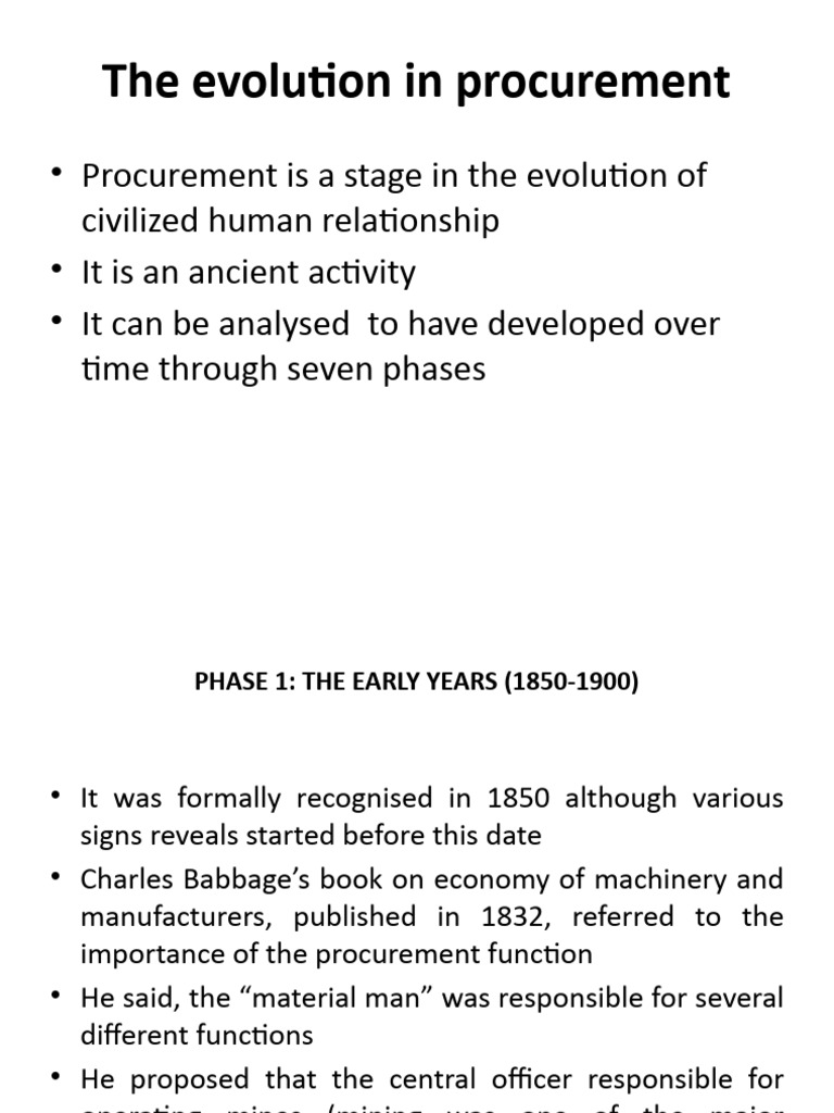 Procurement MGT 2 - Evolution of Procurement | PDF | Procurement ...