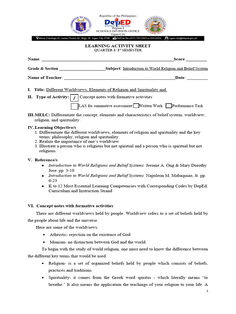 Worldviews & Religions Guide | PDF | Polytheism | God