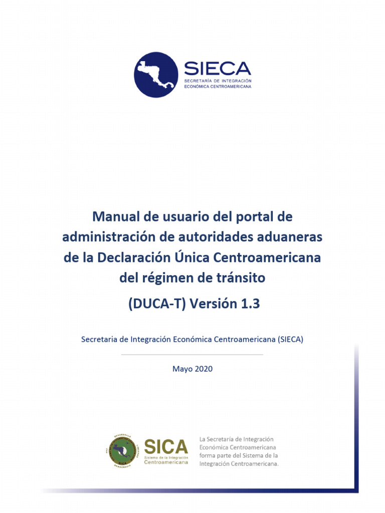 Manual de Usuario - DUCAS-T SIECA | PDF | Contraseña | aduana