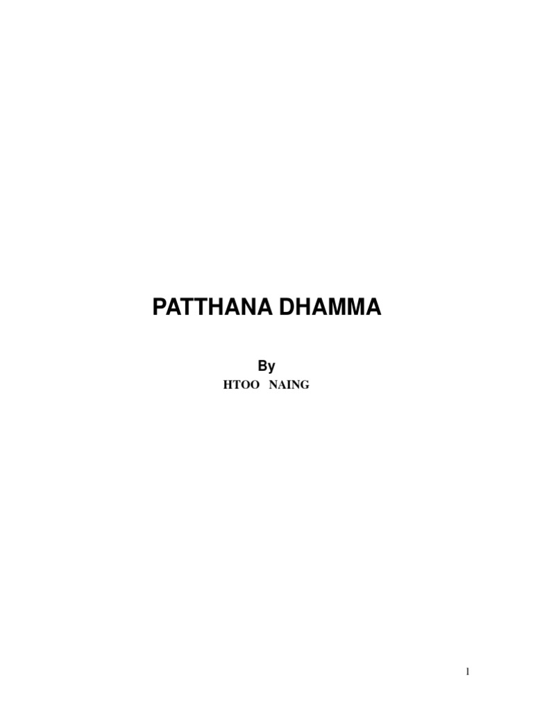 Theravada Buddhism: Patthana Dhamma | PDF | Mind | Dharma