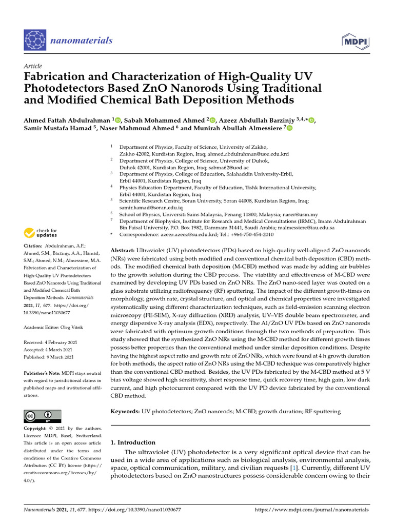 15 KAKA Nanomaterials 11 00677 v2 | PDF | Zinc Oxide | Ultraviolet