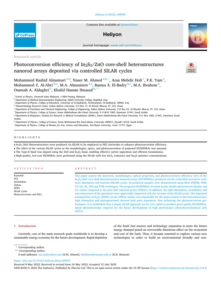 15 Heliyon 2022 | PDF | Zinc Oxide | Absorption Spectroscopy