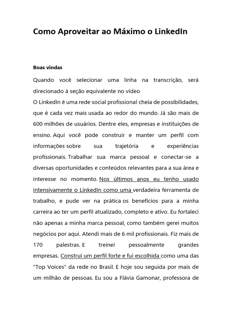 Como Aproveitar Ao Máximo o LinkedIn | PDF | Rede de computadores | LinkedIn