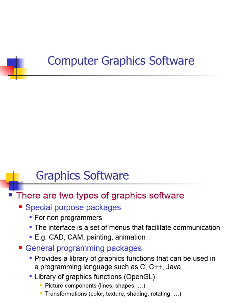 CIT 2211_Lecture 3_ Graphics Software | PDF | Computer Graphics ... CIT 2211_Lecture 3_ Graphics Software | PDF | Computer Graphics ...
