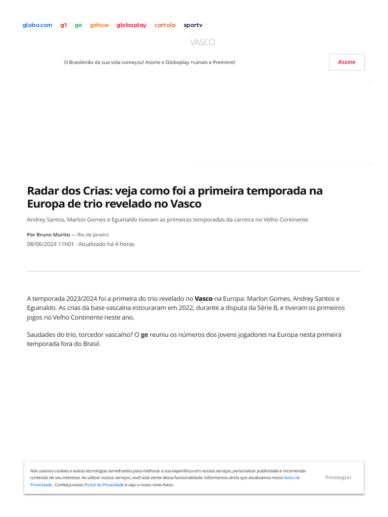 Radar dos Crias_ veja como foi a primeira temporada na Europa de trio ... Radar dos Crias_ veja como foi a primeira temporada na Europa de trio ...