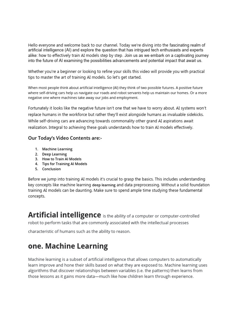 How to Train AI Models Step By Step Effectively | PDF | Machine ... How to Train AI Models Step By Step Effectively | PDF | Machine ...