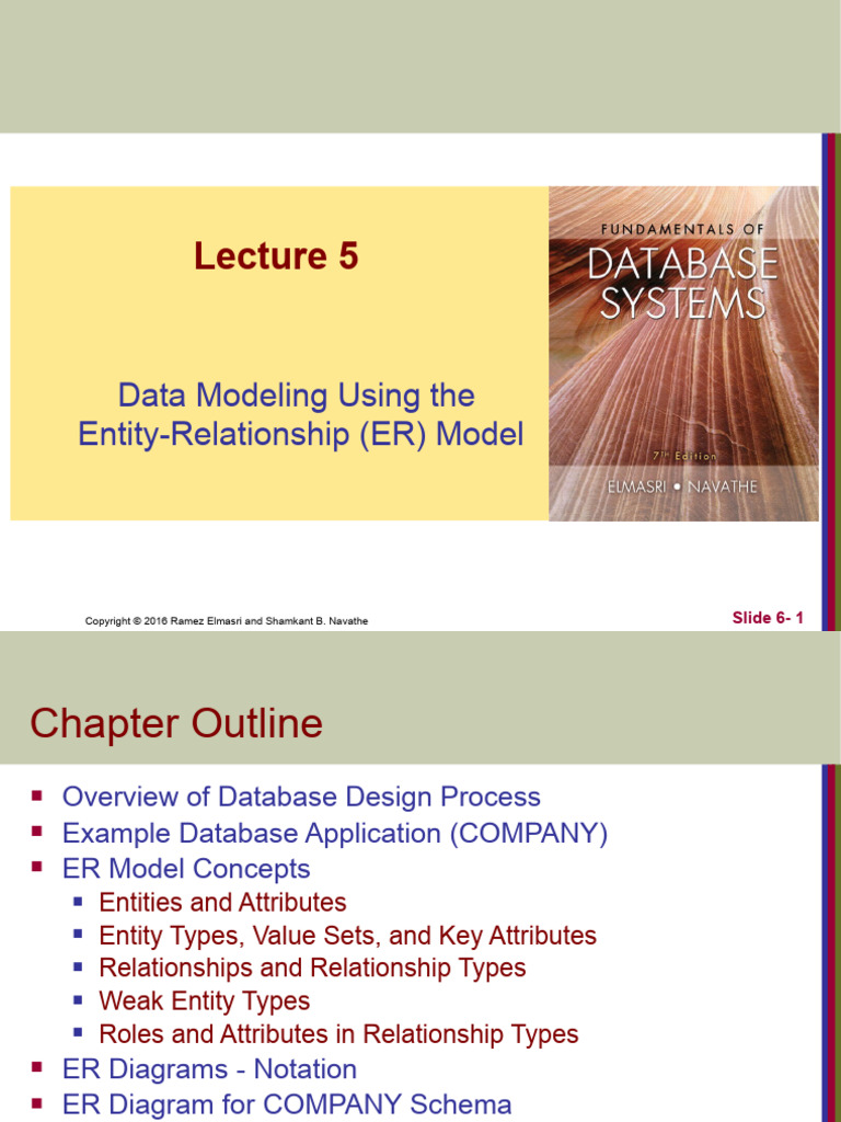 Lecture 5 - ER | PDF | Conceptual Model | Data Model