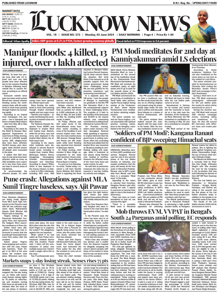 E Paper - 03 - June - 2024 | PDF | Narendra Modi | Bharatiya Janata Party