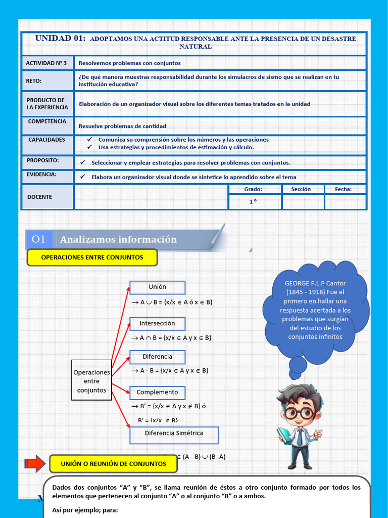 1ºact 3 Mat 1° Sem 2 Unid 01 | PDF | Conjunto (Matemáticas) | Evaluación